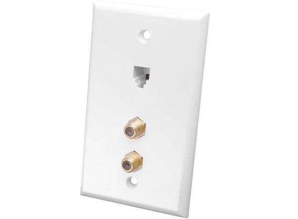 IN2AV shop | Color Mate® Combination Telephone/Dual Coax Wall Plate ...